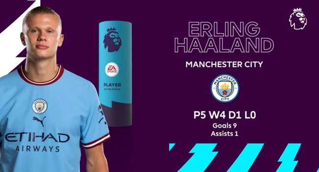 [공식발표] '5경기 9골' 홀란드, 오자마자 찢었다...'EPL 8월의 선수' 수상 : zum 뉴스