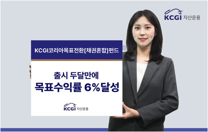 KCGI코리아목표전환형채권혼합펀드, 출시 두 달 만에 목표 수익률 조기 달성 : zum 뉴스