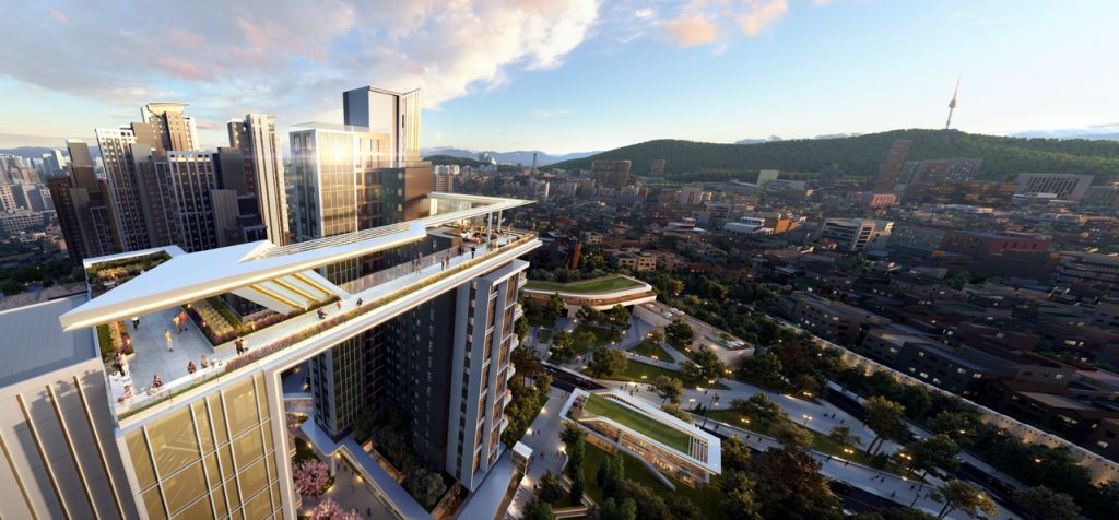 GS건설과 HDC현산 컨소 참여한 신당10구역, 스카이브릿지 설계 공개 : zum 뉴스