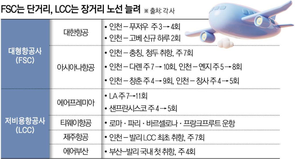 대형항공사는 단거리, LCC는 장거리…경계 흐려지는 항공업계 : ZUM 뉴스