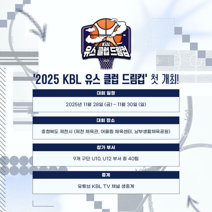 프로농구 KBL, 충북 제천서 '2025 유스 클럽 드림컵' 첫 개최 : zum 뉴스