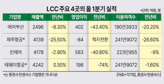 LCC, 잇단 악재에 1분기 실적 '뒷걸음'...새 노선 확대 등 활로 모색 : zum 뉴스