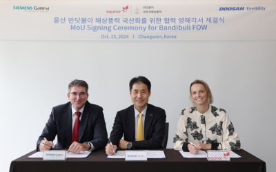 두산에너빌리티, 750㎿ 규모 해상풍력 사업 협력 MOU 체결 : ZUM 뉴스