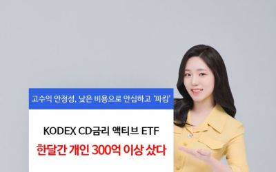 삼성운용 ‘KODEX CD금리액티브’ 한달새 개인 돈 343억원 몰려...파킹형 최대