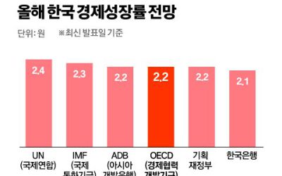 올해 성장률 2.2%…OECD, 세계 전망 높이면서 한국 낮췄다 : ZUM 뉴스