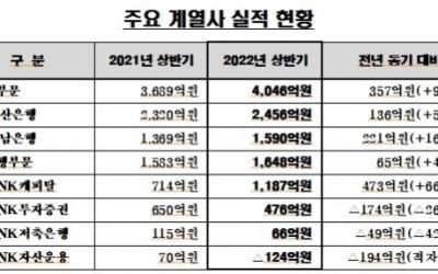 은행·비은행 부문 모두 OK! … BNK금융그룹, 상반기 당기순이익 5051억원 : ZUM 뉴스