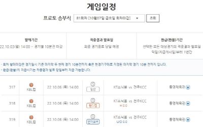 2022 KBL 컵대회 KT-KCC전 대상, 프로토 승부식 '한경기구매' 발매 : ZUM 뉴스