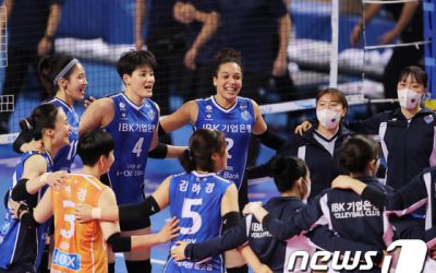 승리 기쁨 만끽하는 IBK기업은행 : ZUM 뉴스