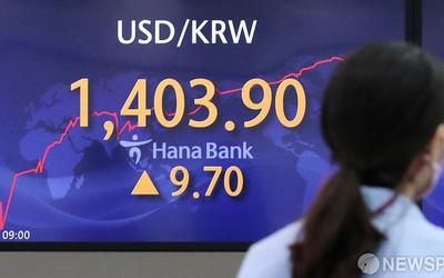 FOMC 충격에 원/달러 환율 1400원 돌파···13년6개월만 : ZUM 뉴스