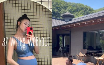 '만삭' 김윤지, 12kg는 배만 찐듯…37주차에도 운동+명상 : ZUM 뉴스