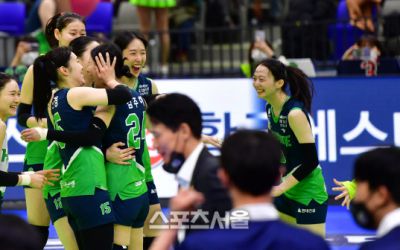 KGC에 3-1로 승리한 현대건설[포토] : ZUM 뉴스