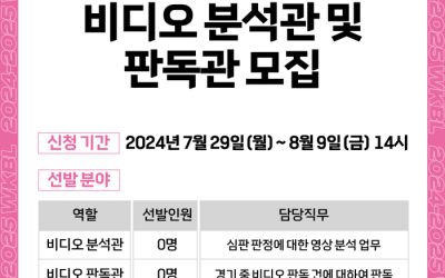 WKBL, 비디오 분석관 및 판독관 공개 모집 : ZUM 뉴스