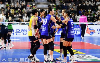 [ST포토] IBK기업은행 '1세트 승' : ZUM 뉴스