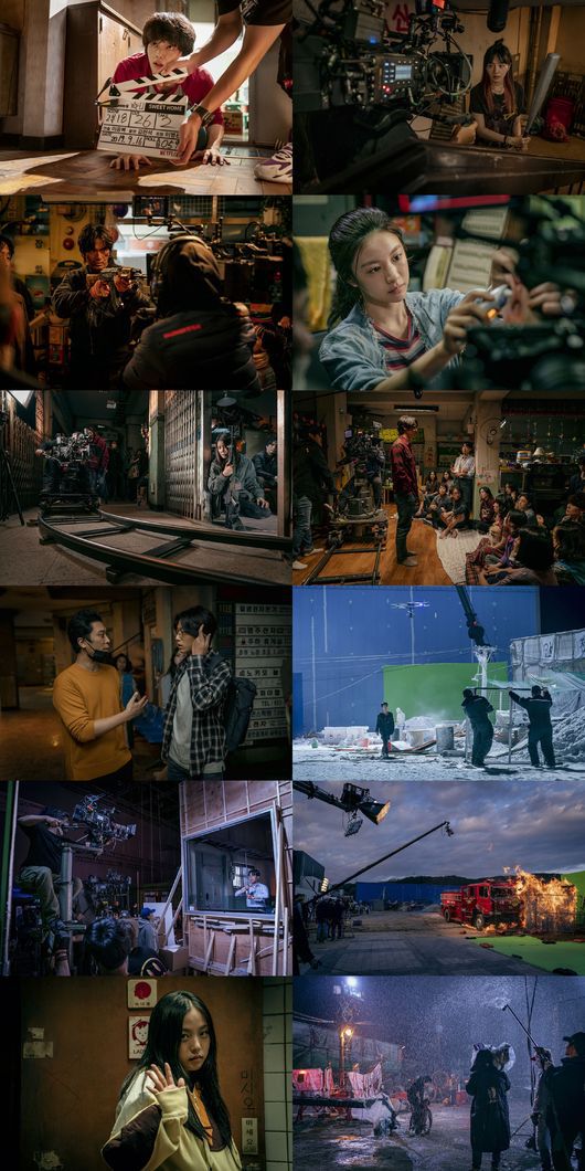 송강→이시영 '스위트홈', 물불 안 가린 촬영장 비하인드컷 : ZUM 뉴스