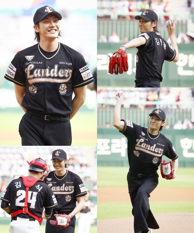 ‘인천출신’ 배우 김영광, SSG 시구 폼 눈길…5연승 만끽 : zum 뉴스